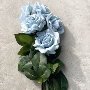 Baby Blue Rose/ Blue Real Touch Rose /latex Rose / Flexed Rose/1 Head ...