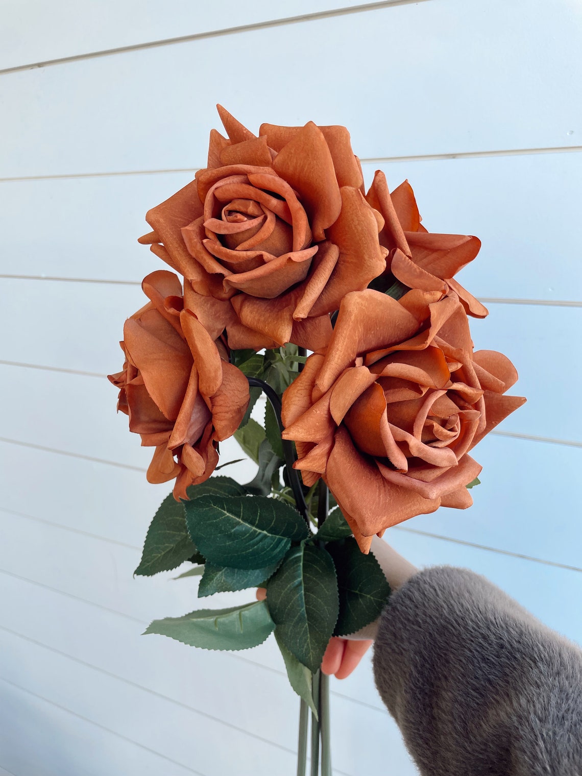 Burnt Orange Rose/ Real Touch Rose /latex Rose / Rust Rose/ Terracotta ...