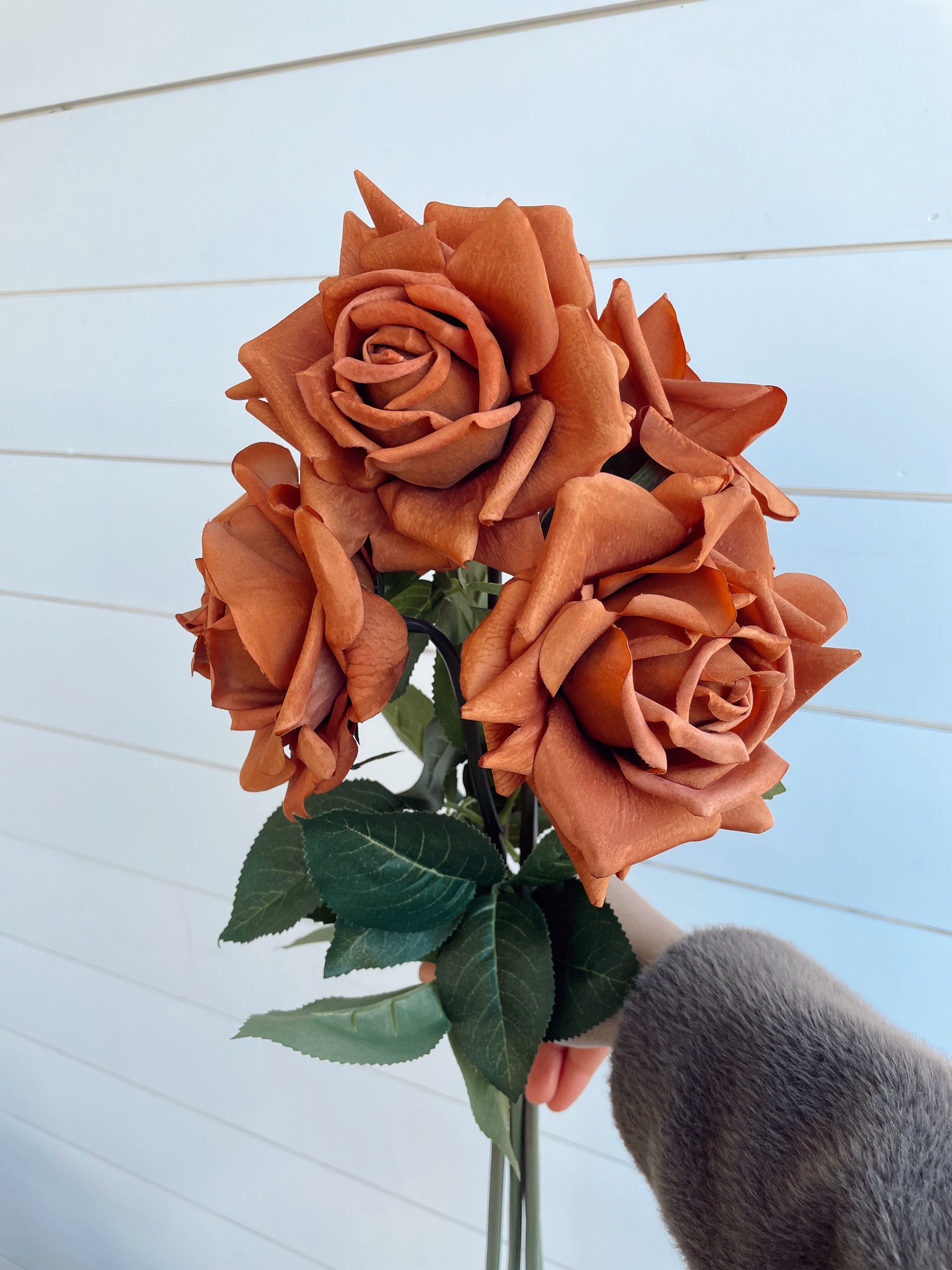 Burnt Orange Rose/ Real Touch Rose /latex Rose / Rust Rose/ Terracotta ...