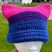 Bisexual Pride Flag Crochet Cat Ear Beanie Handmade - Etsy