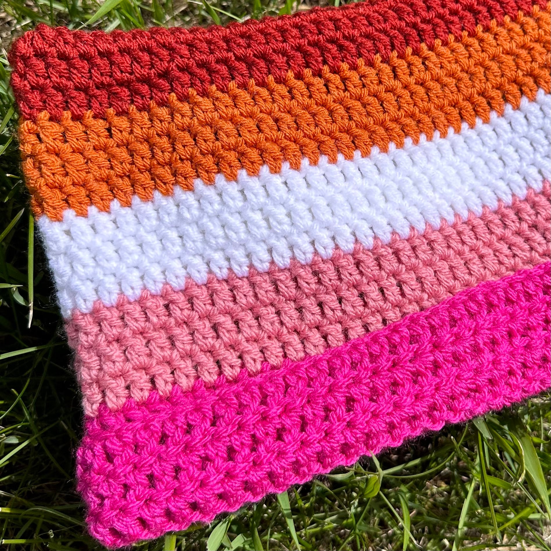 Lesbian Pride Flag Crochet Cat Ear Beanie Handmade - Etsy