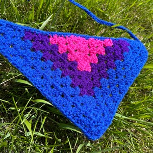 Bisexual Pride Flag Crochet Triangle Bandana Handmade - Etsy