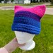 Bisexual Pride Flag Crochet Cat Ear Beanie Handmade - Etsy