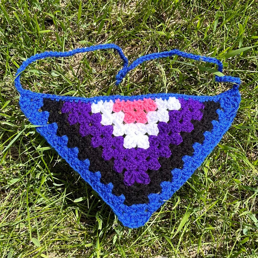 Genderfluid Pride Flag Crochet Triangle Bandana Handmade - Etsy