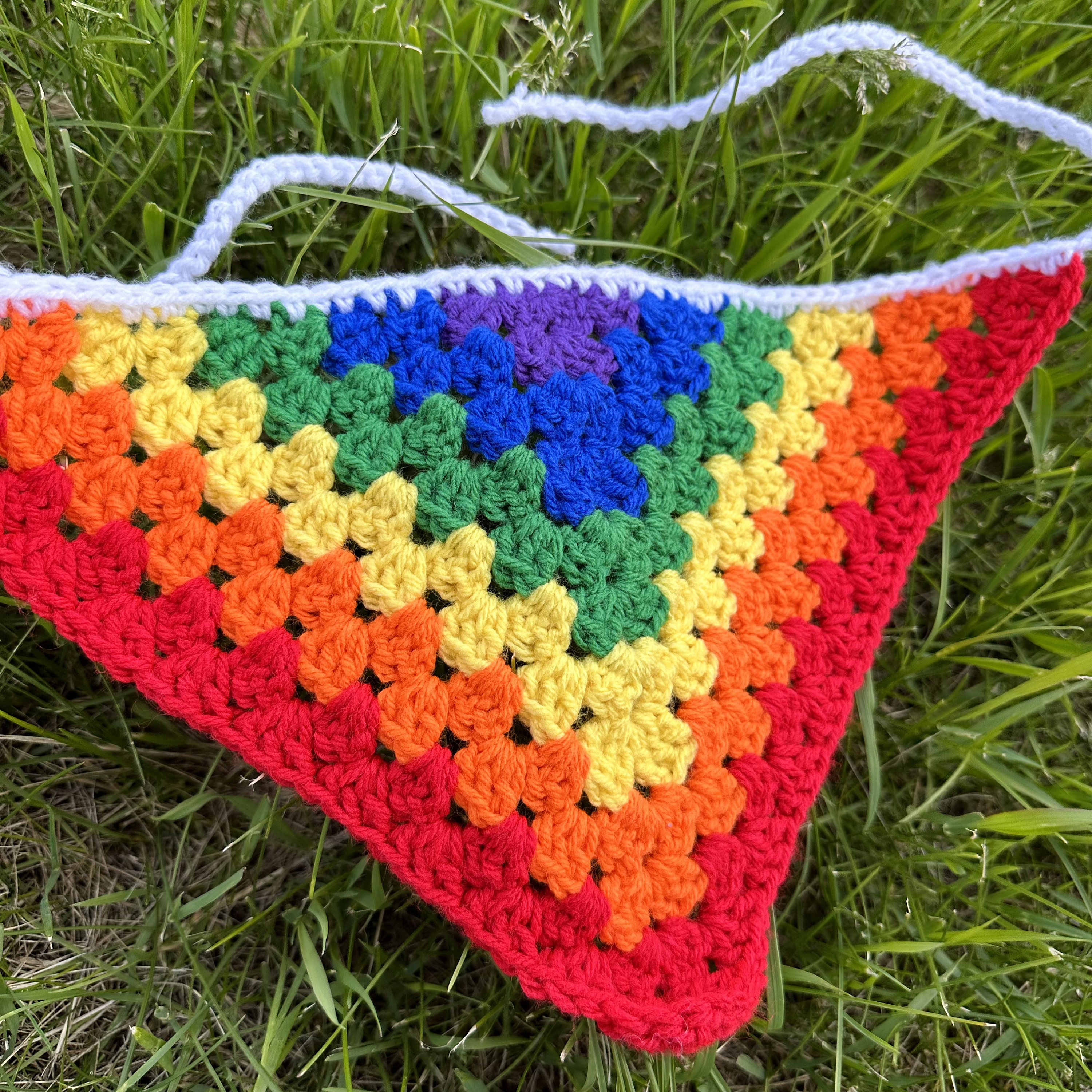 Rainbow Pride Flag Crochet Triangle Bandana Handmade - Etsy