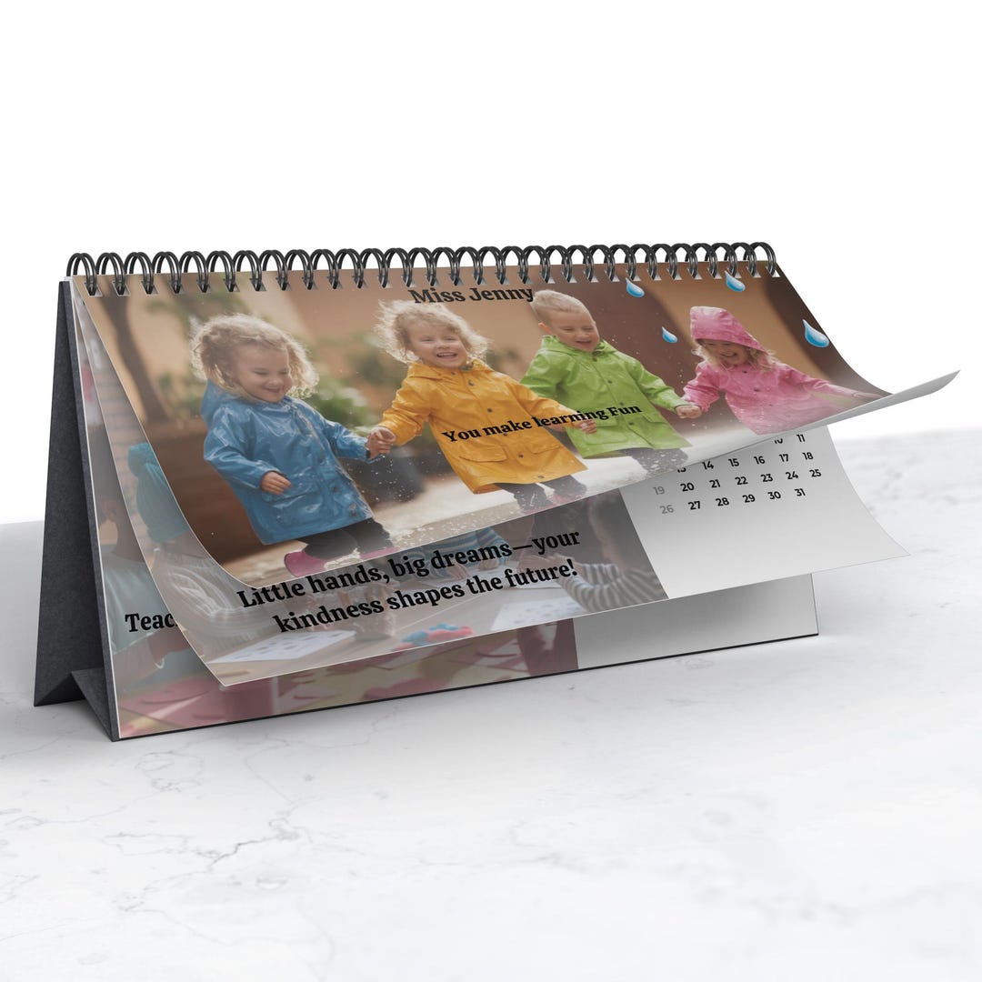 Personalized Teacher Appreciation Desk Calendar – Custom Name Automated ...
