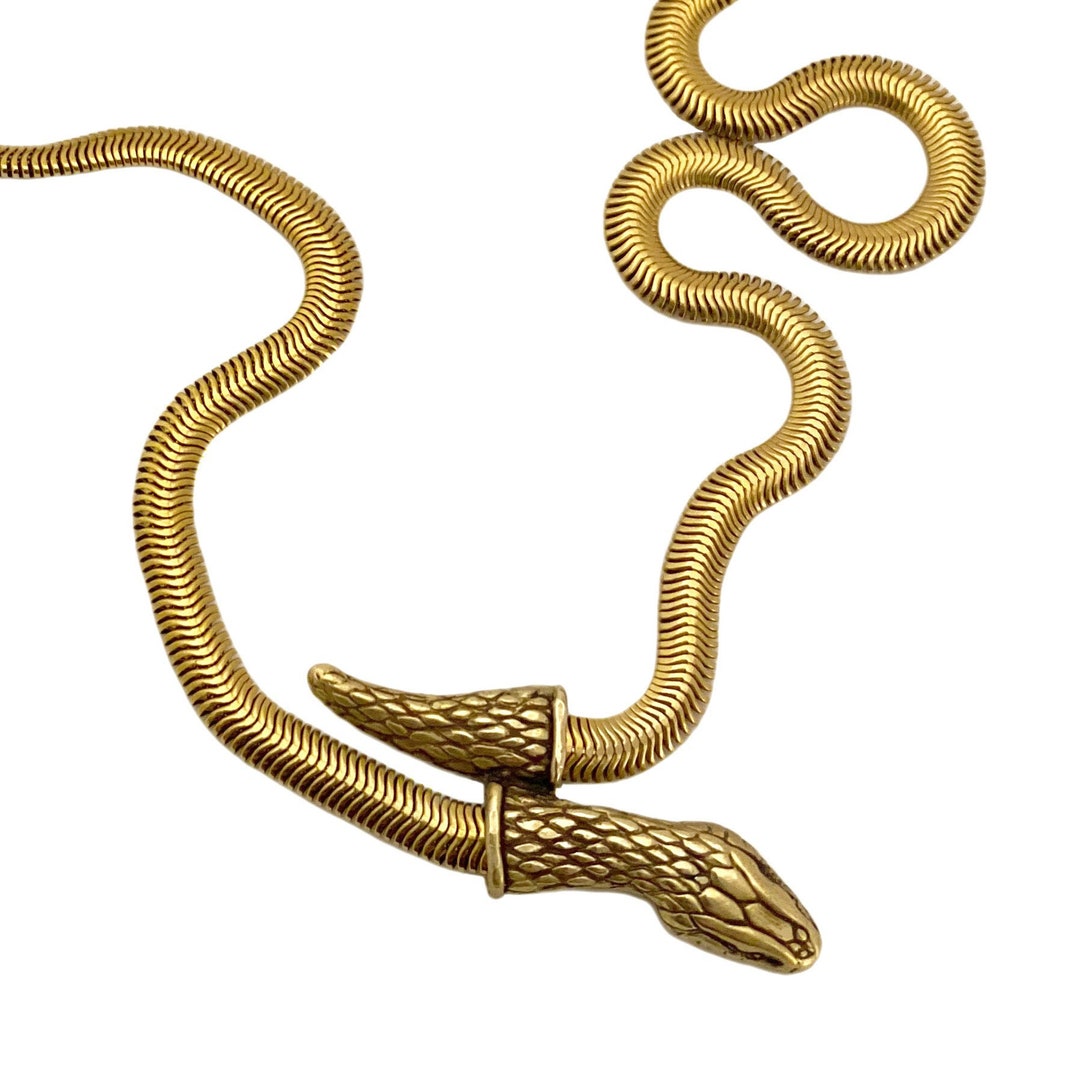 Snake Chain Necklace Gold Serpent - Etsy