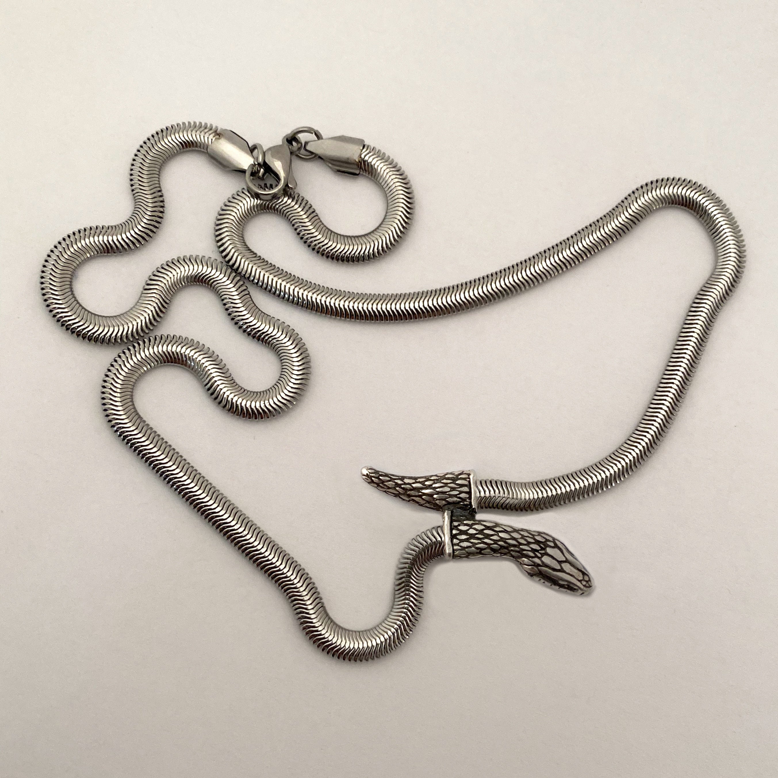 Snake Chain Necklace Silver Serpent | Etsy