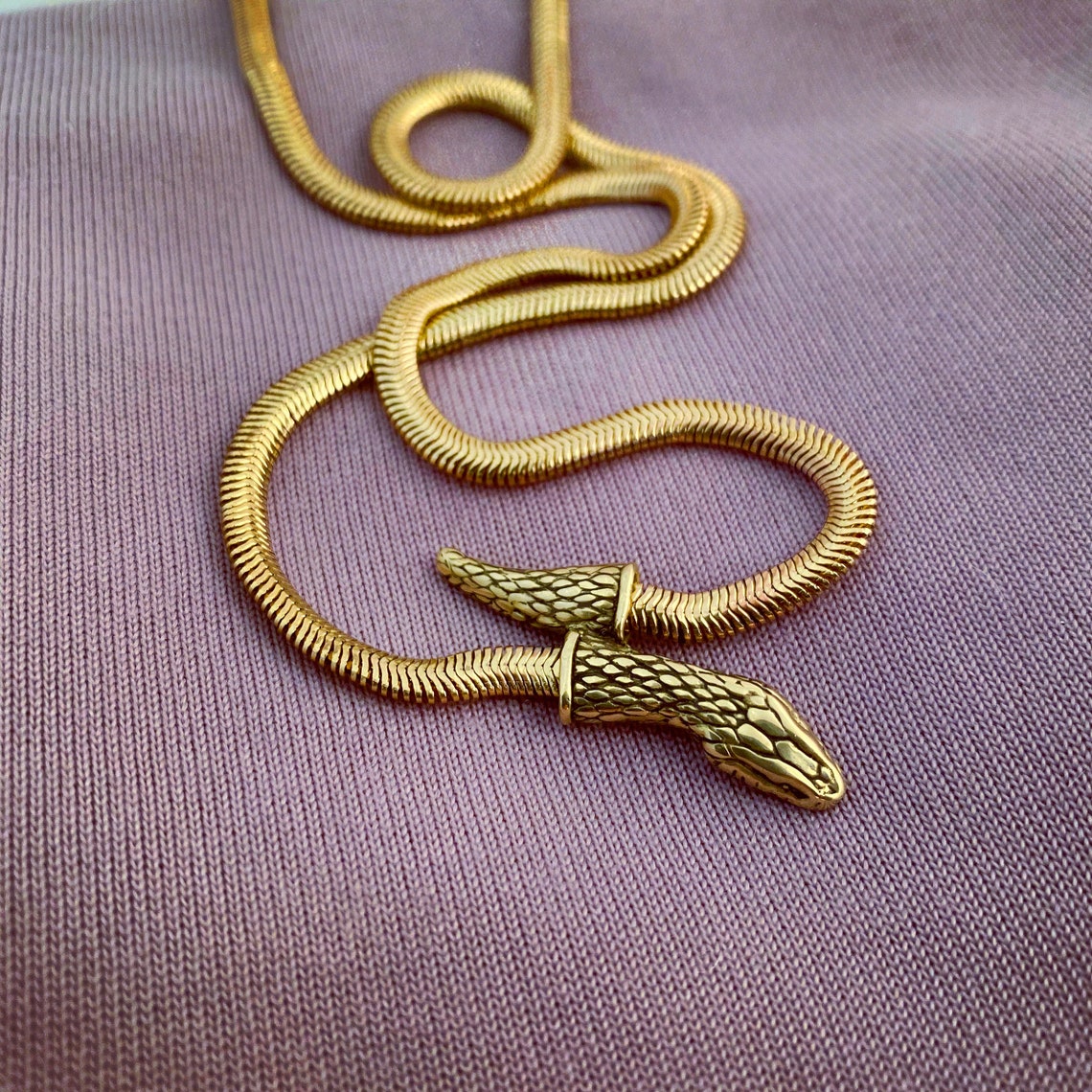 Snake Chain Necklace Gold Serpent - Etsy