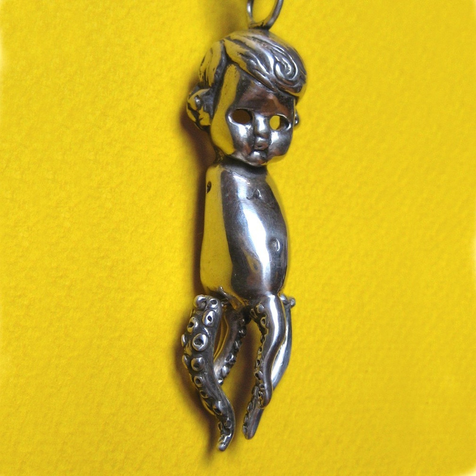 Aquarius Zodiac Necklace Octopus Pendant Charm Baby Silver Gold ...
