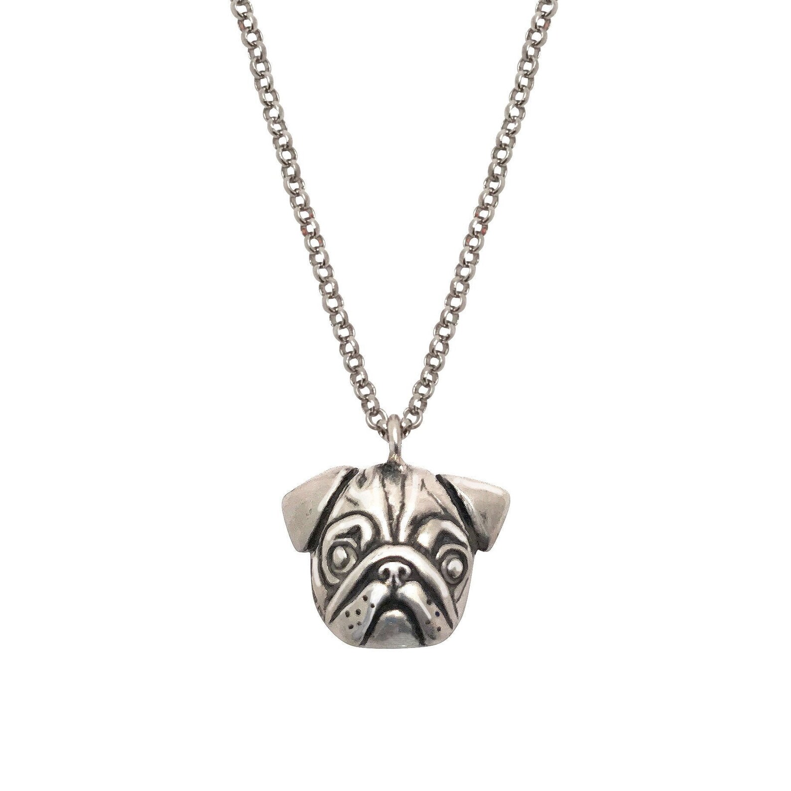 Pug Necklace Gold Tone Dog Jewelry Silver - Etsy