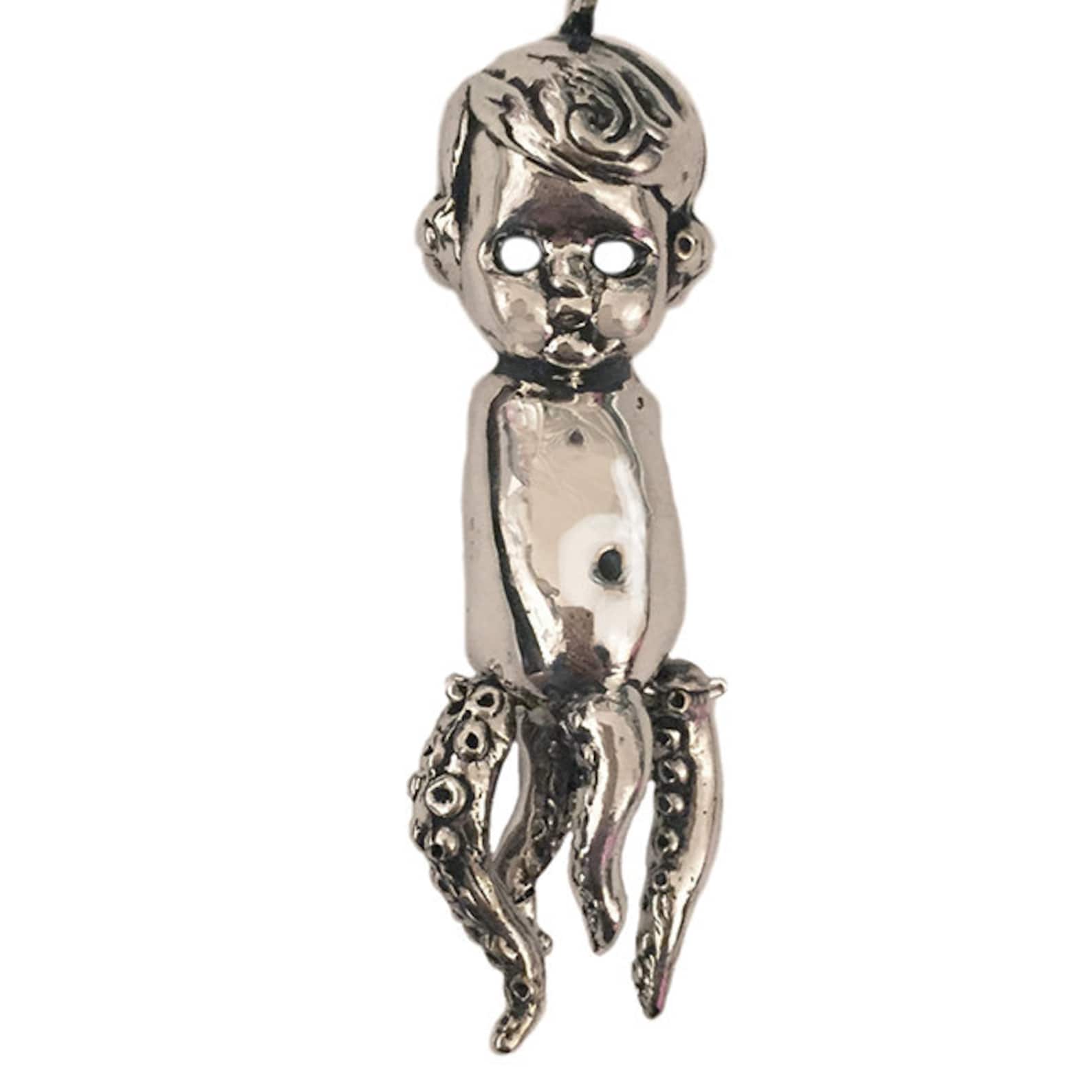 Aquarius Zodiac Necklace Octopus Pendant Charm Baby Silver Gold ...