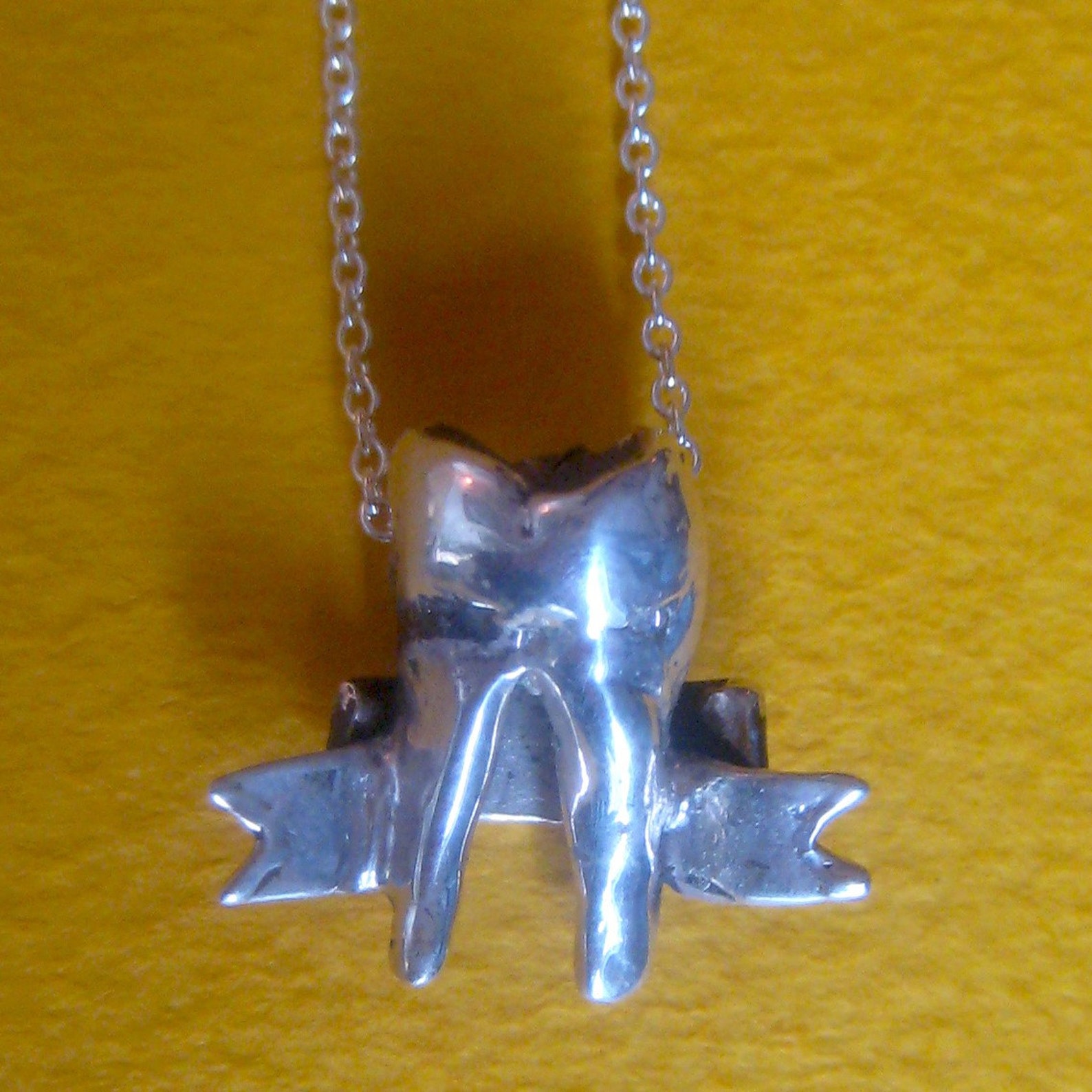 Tooth Necklace Sweet Banner Pendant Charm Silver Gold | Etsy