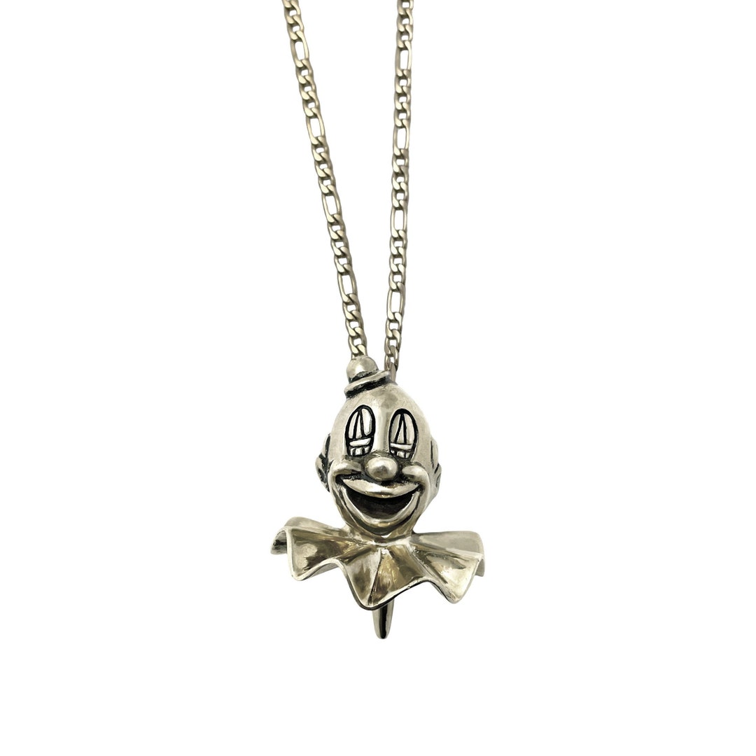 Clown Necklace Silver Gold Jewelry Horror Oddity - Etsy