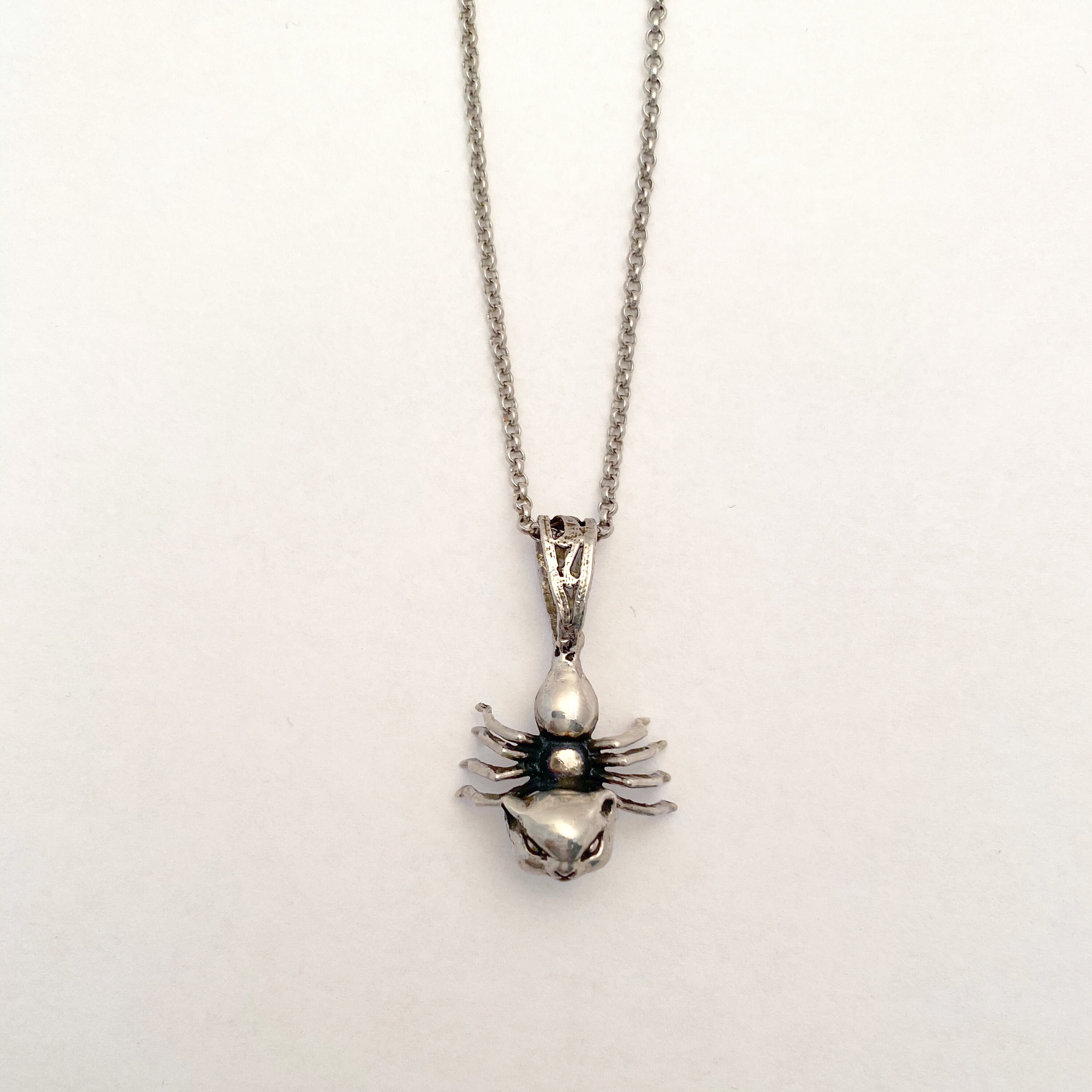 Spider Cat Necklace Silver Gold Oddity Strange Jewelry - Etsy