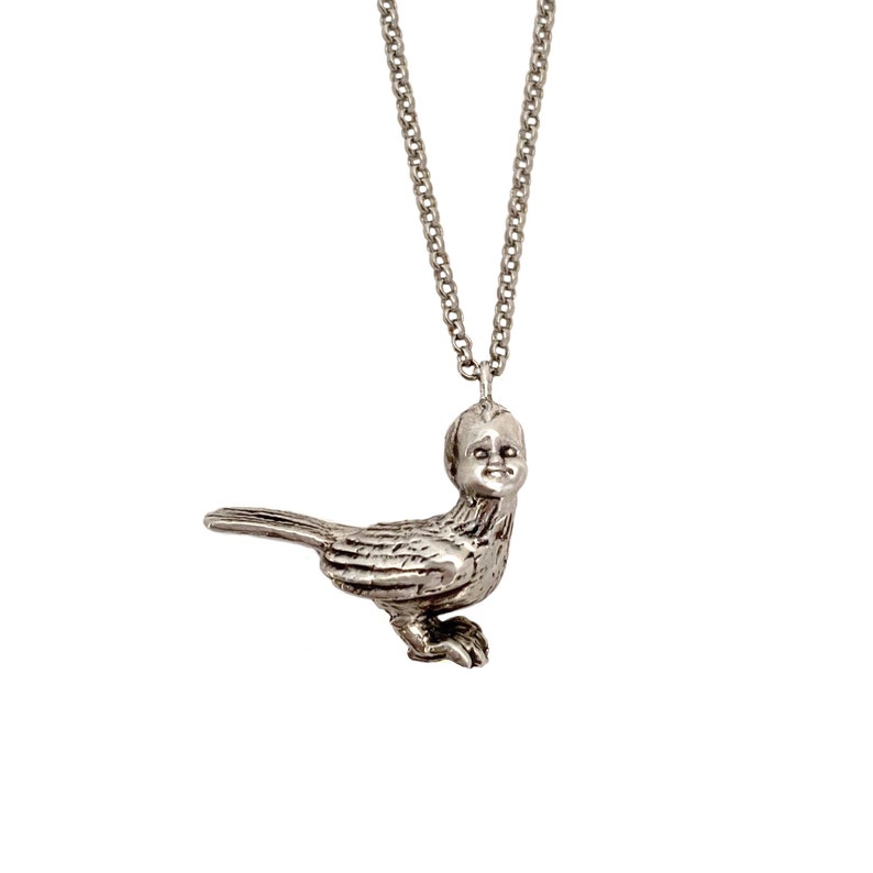Bird Baby Necklace Doll Silver Gold Oddity Anomaly Jewelry - Etsy