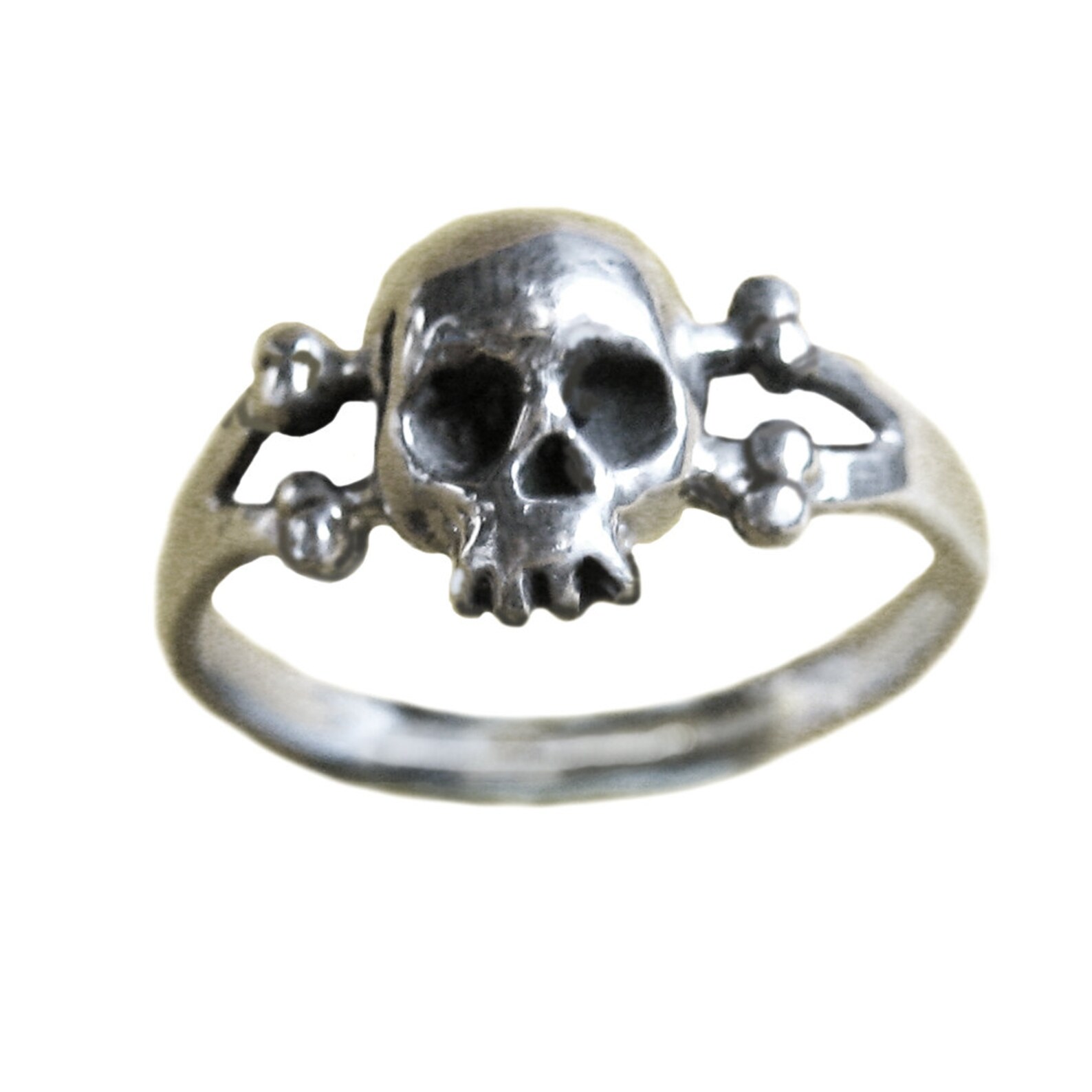 Skull Ring Sterling Silver Gold Bones Jewelry - Etsy