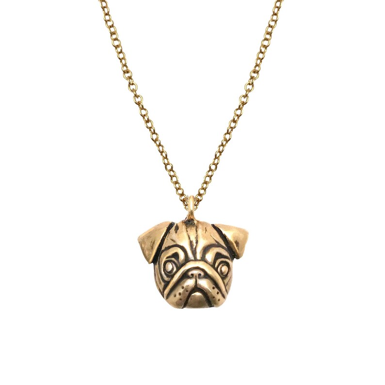 Pug Necklace Gold Tone Dog Jewelry Silver - Etsy