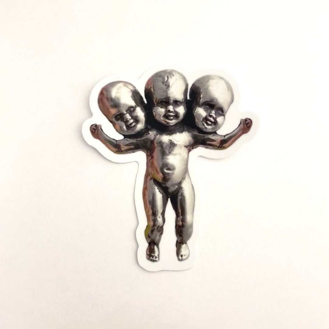 3 Headed Baby Vinyl STICKER - Etsy