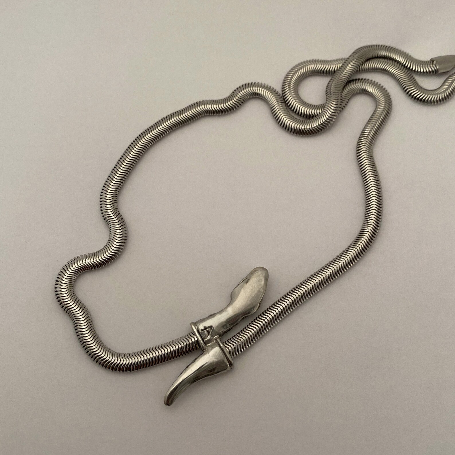 Snake Chain Necklace Silver Serpent - Etsy