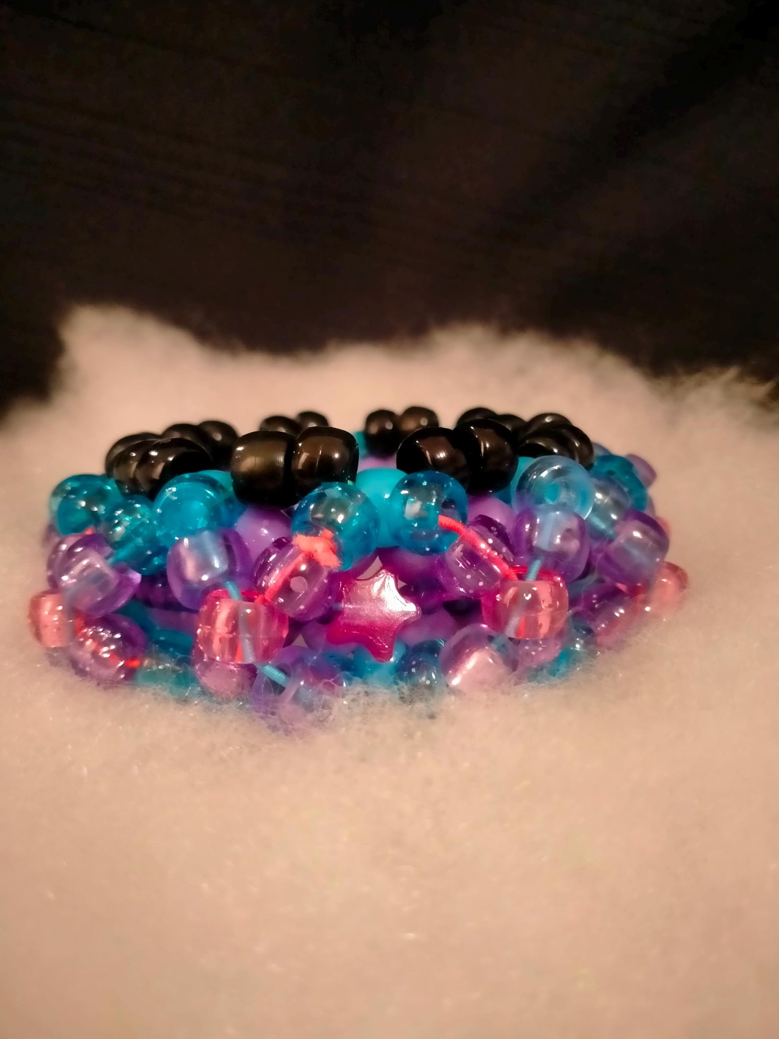 Sun + Moon Duo Kandi 3D X-base Cuff Bracelet // Plur Bracelet // Night ...