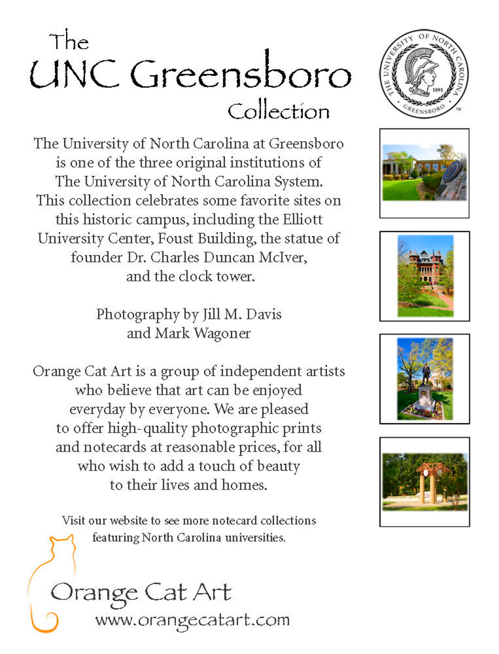 UNCG Photography Note Cards Set of 4 Campus Views | Etsy