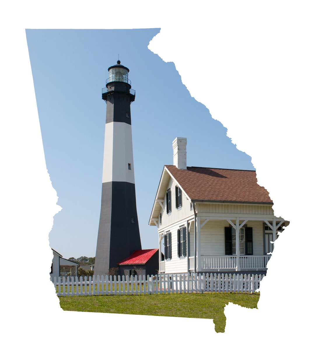 GA Shape - Tybee Island Light - Georgia Coastal Photography Home Decor ...