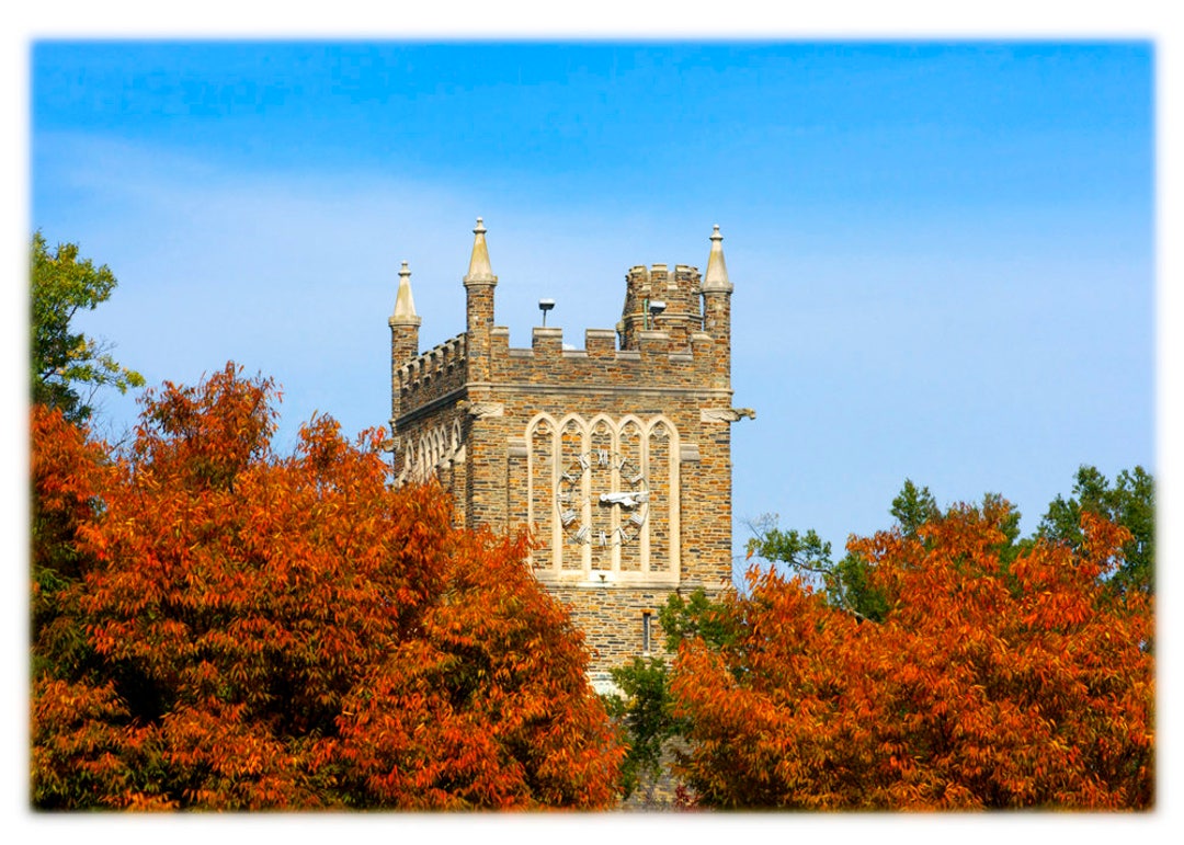 Duke University Clock Tower in Autumn - North Carolina Photography ...