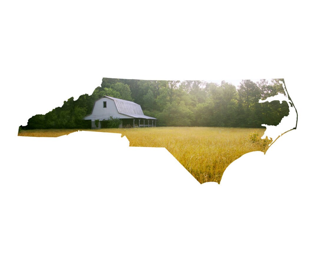 NC Map Art - Bynum Barn - North Carolina Rustic, Rural, Country Cottage ...