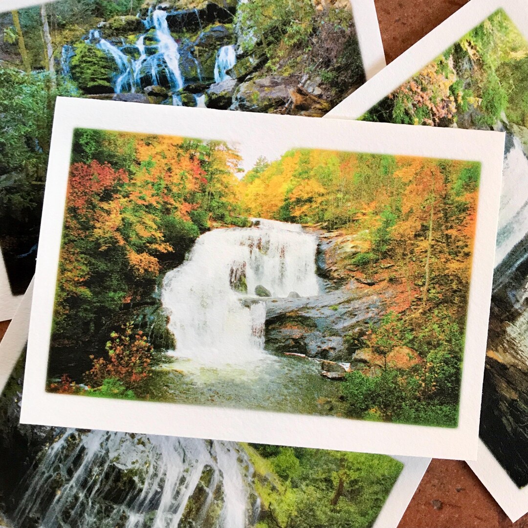 Waterfall Photography Note Cards - Set of 4 - North Carolina Mountains ...