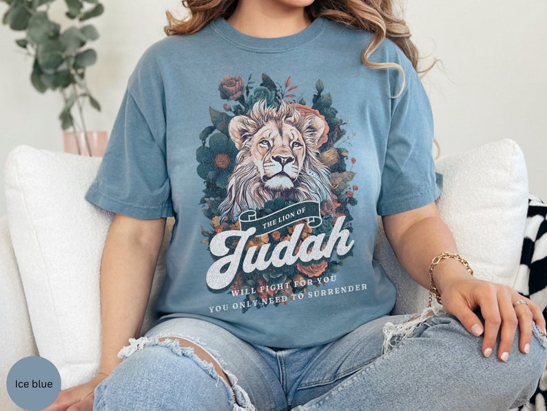 Lion of Judah Boho Christian Comfort Colors Shirt Bible Verse Scripture ...
