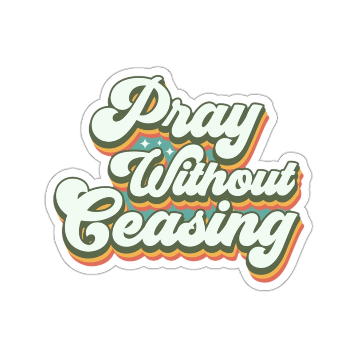 Christian Sticker Pray Without Ceasing Faith Based Retro Sticker Scripture Bible Verse - Etsy UK