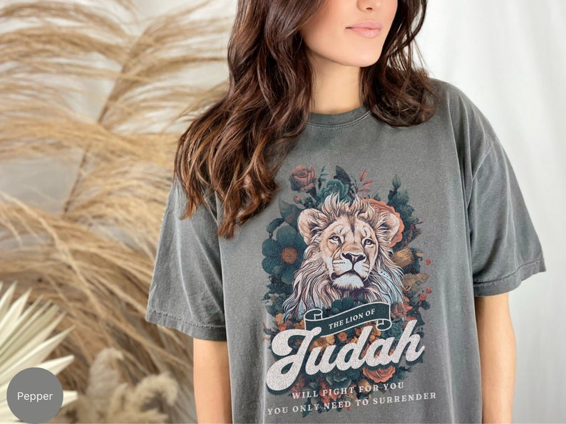 Lion of Judah Boho Christian Comfort Colors Shirt Bible Verse Scripture ...