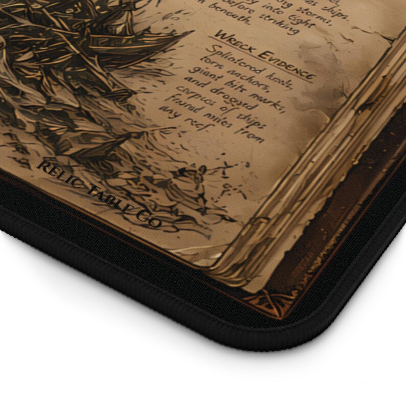 Leviathan Bestiary Desk Mat, Sea Monster Field Journal Gaming Mouse Pad ...