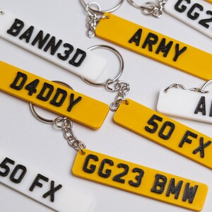 Personalised 3D Number Plate Keyring - Name Keychain - Car Number Plate ...