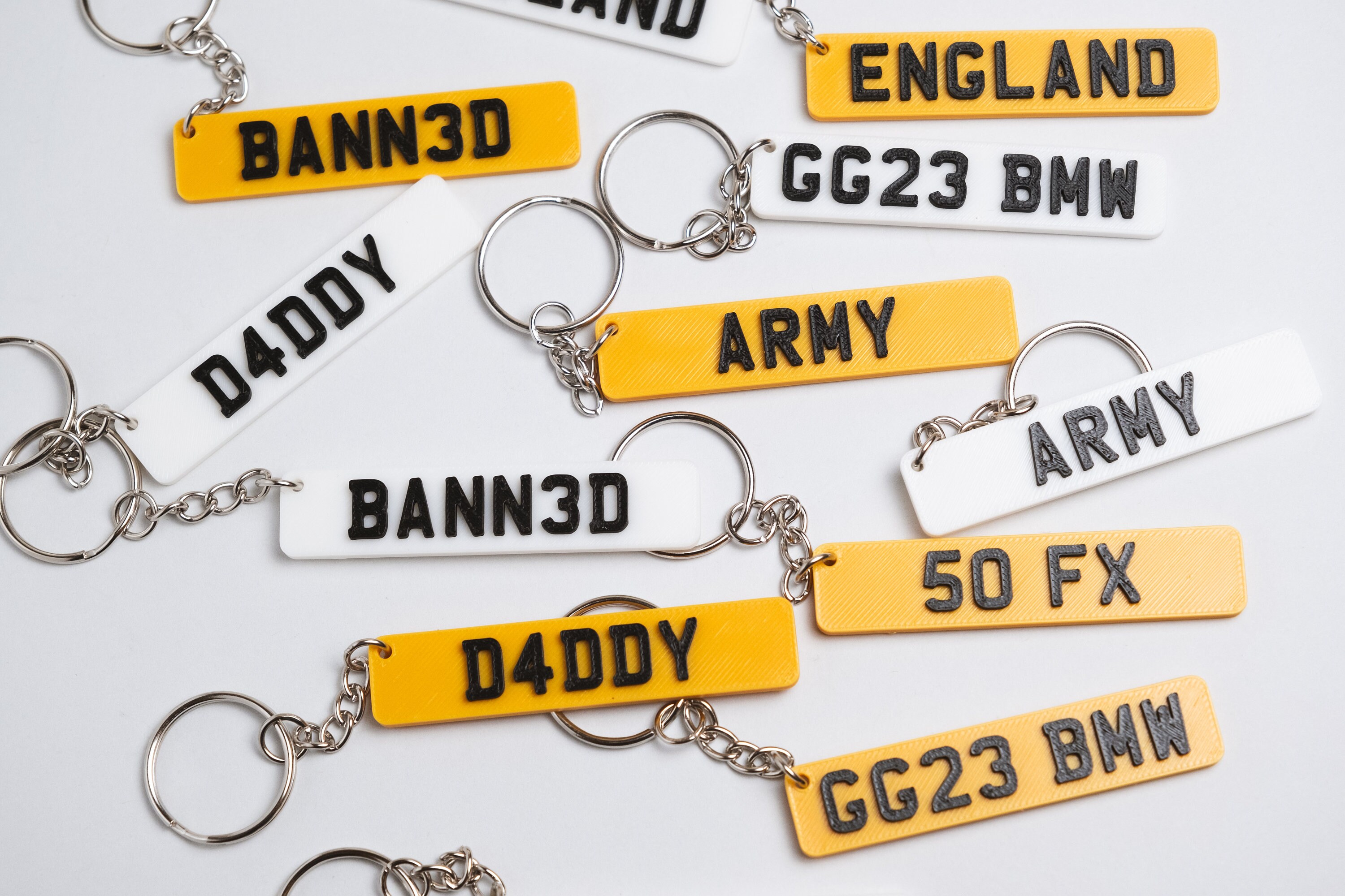 Personalised 3D Number Plate Keyring - Name Keychain - Car Number Plate ...