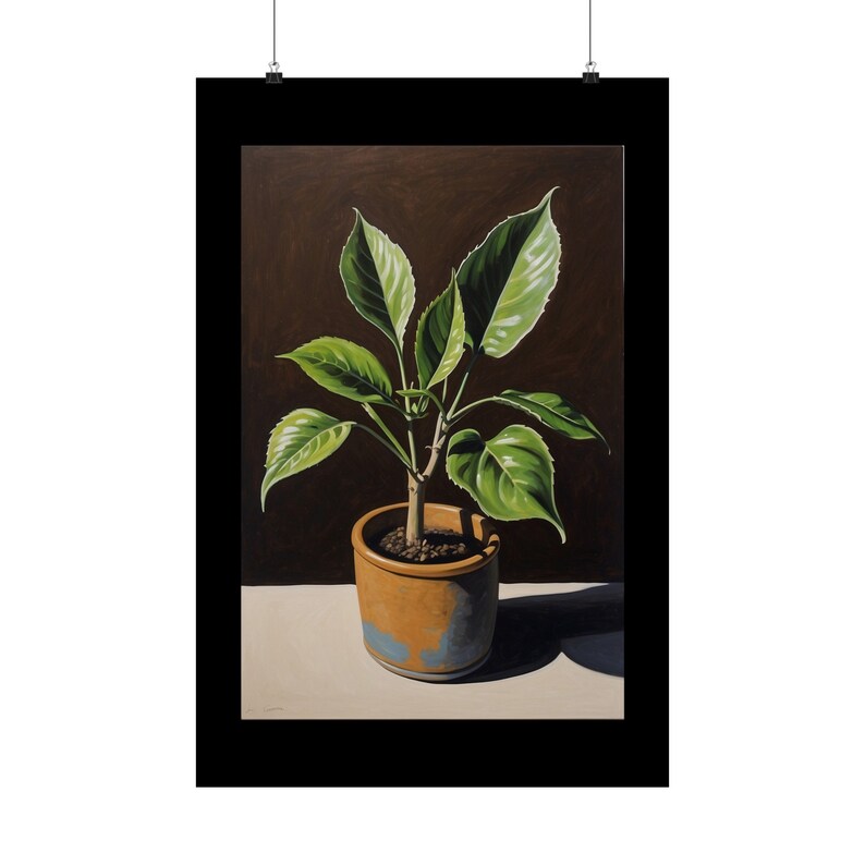 Vintage Plant Painting, Botanical Art, Timeless Wall Décor, Hand-painted Nature Art, Rustic ...