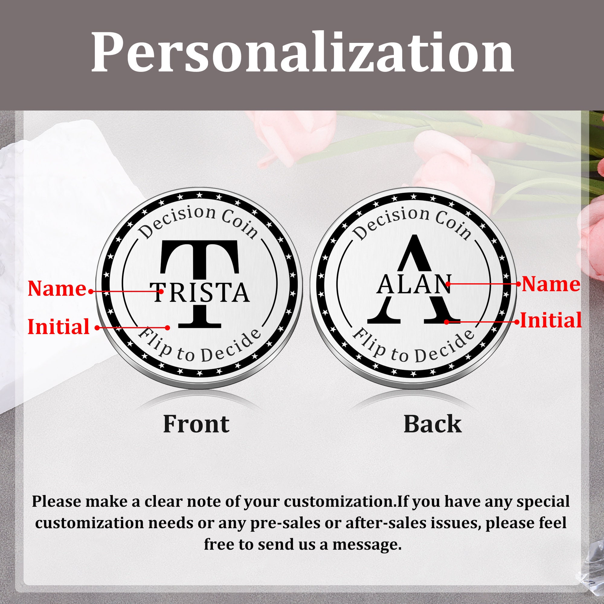 Custom Flip to Decide Coin , Personalized Gifts for Boyfriend, Decision ...