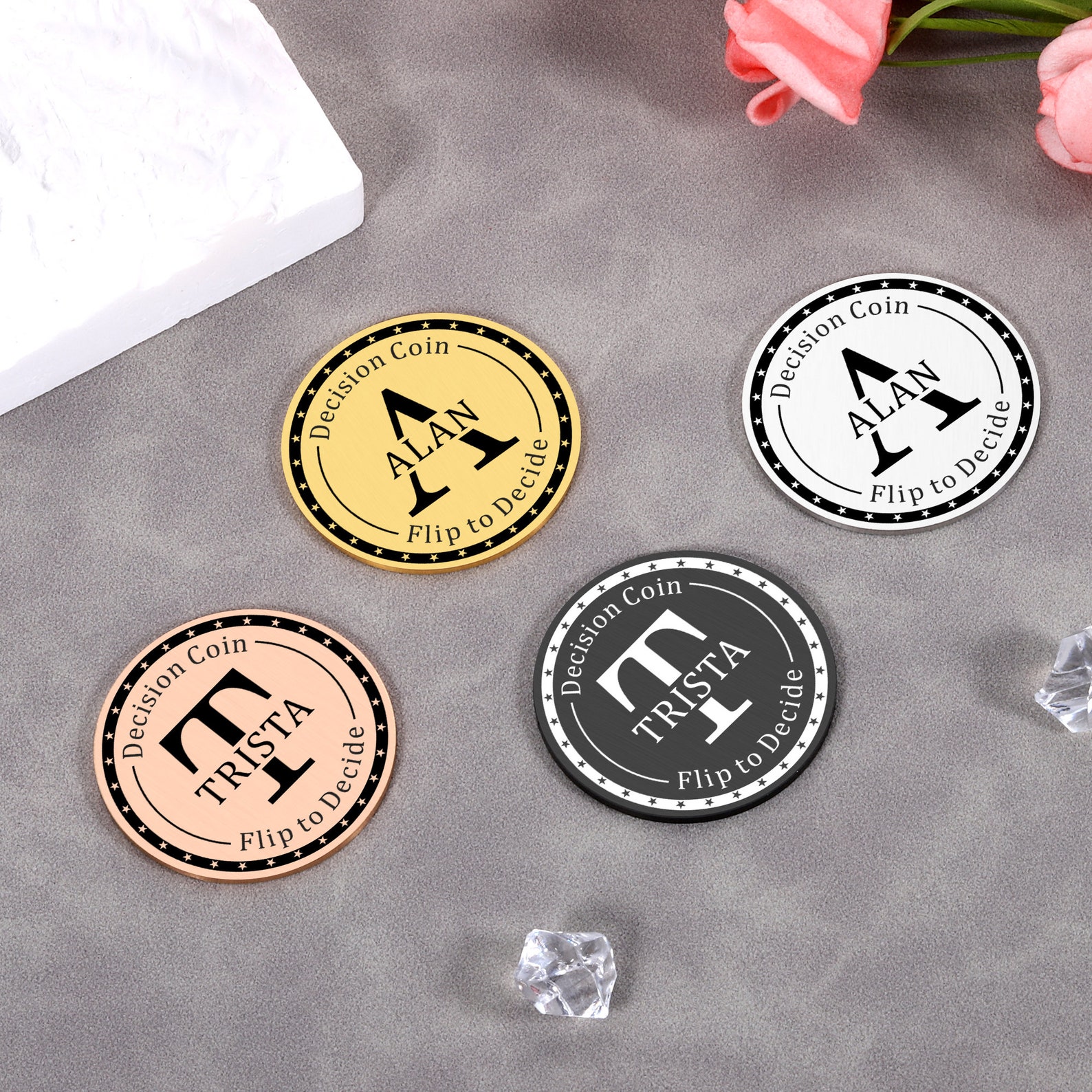 Custom Flip to Decide Coin , Personalized Gifts for Boyfriend, Decision ...