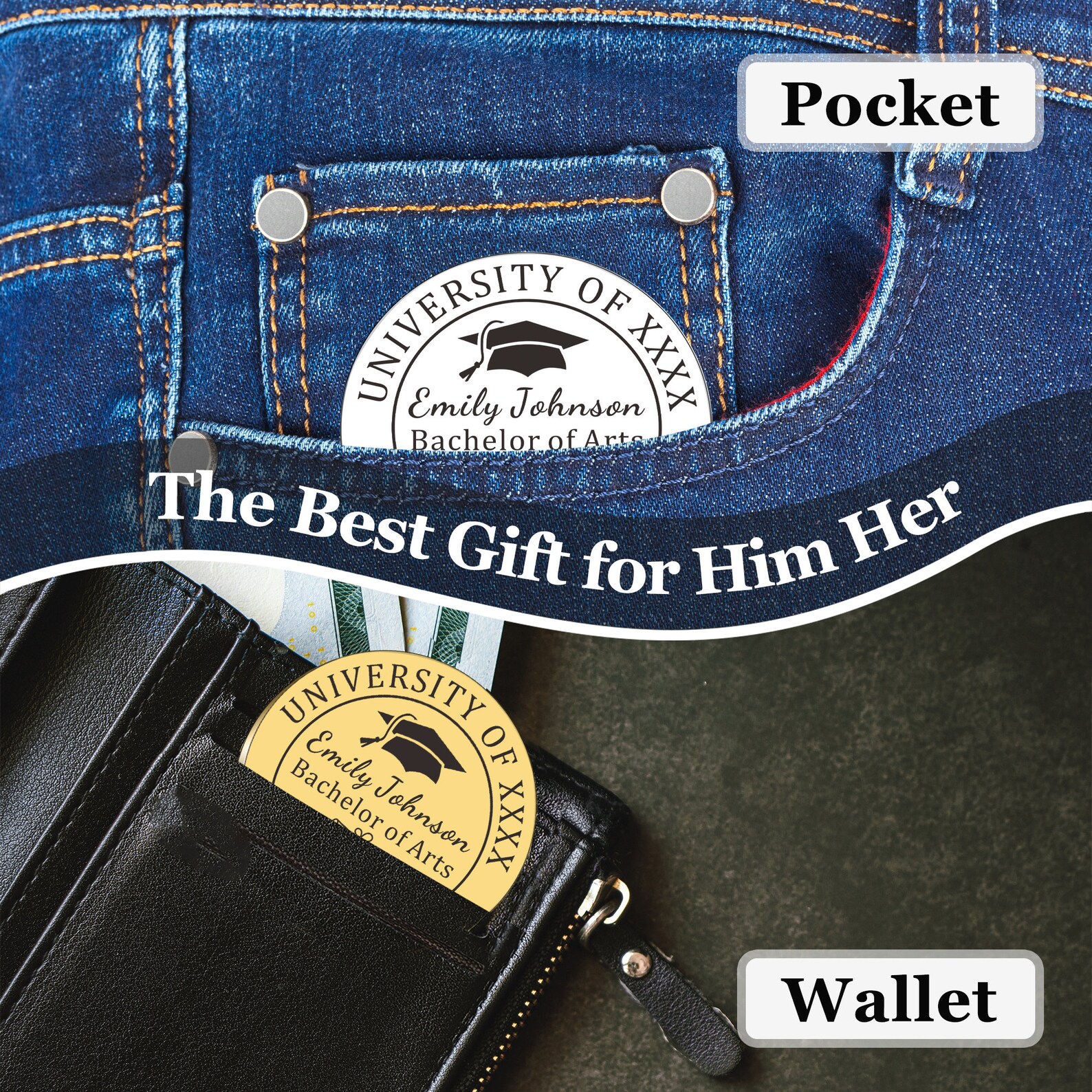 Personalized Graduation Coin, Name Coin Class of 2024 Graduation Gifts ...