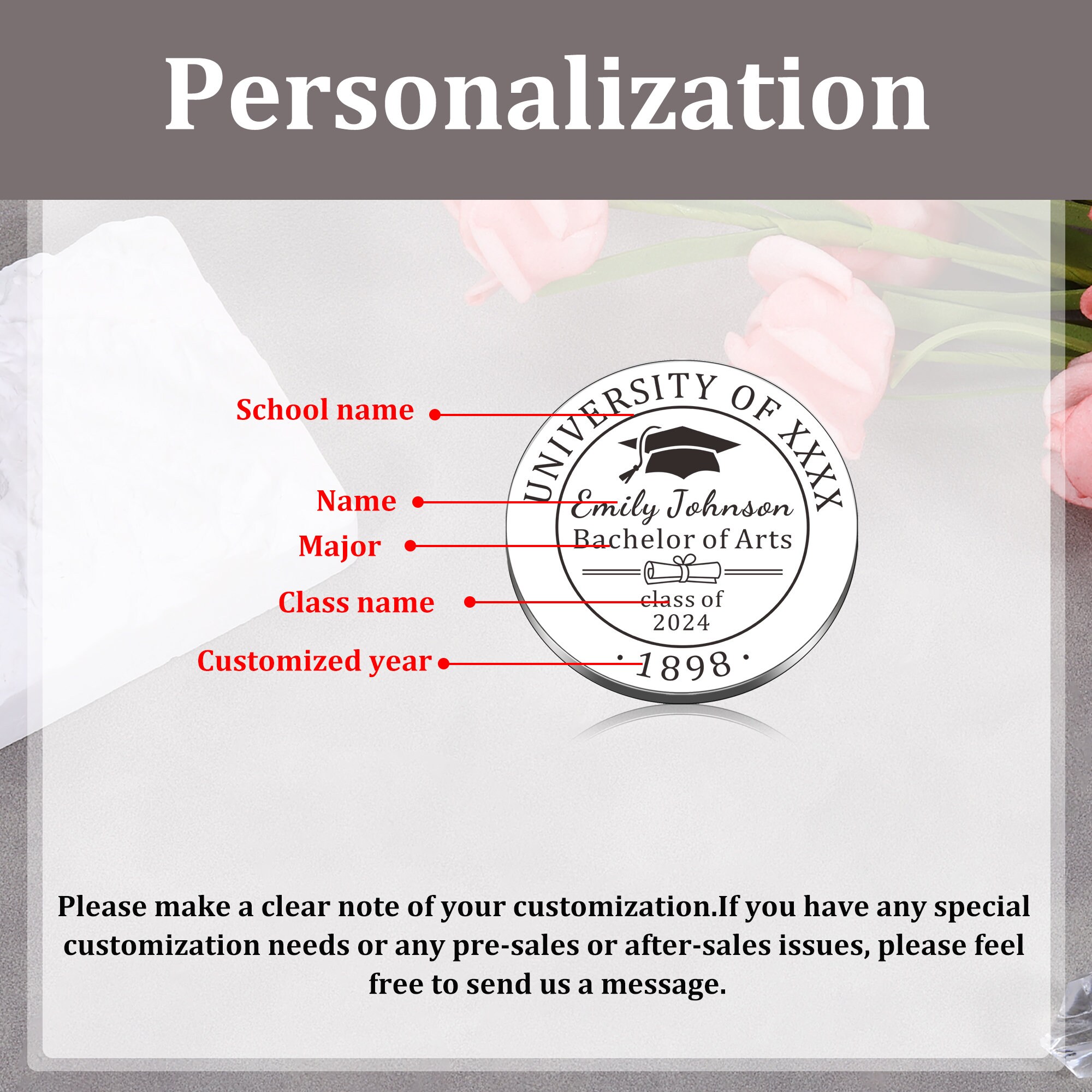 Personalized Graduation Coin, Name Coin Class of 2024 Graduation Gifts ...