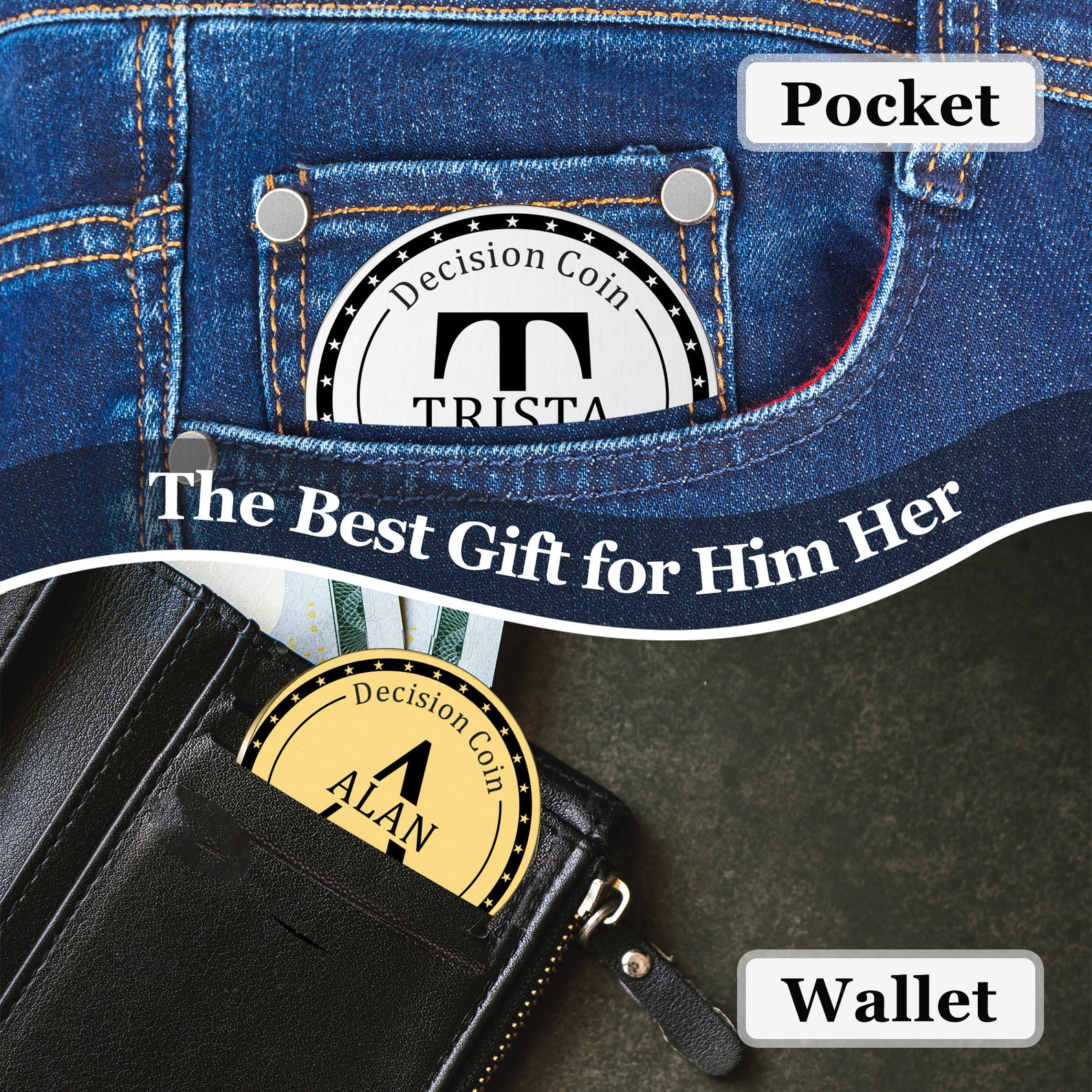 Custom Flip to Decide Coin , Personalized Gifts for Boyfriend, Decision ...