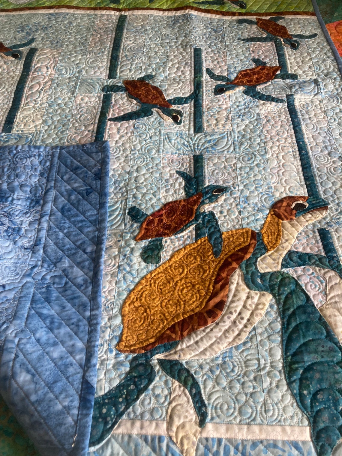 Custom Quilted Sea Turtle Aquatic Wall Hanging. 33 1/2 X 45 1/2 - Etsy