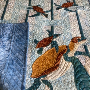 Custom Quilted Sea Turtle Aquatic Wall Hanging. 33 1/2 X 45 1/2 - Etsy