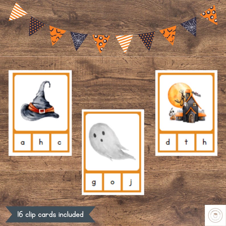 Halloween Beginning Sound Clip Cards | Phonics and Letter Sound ...