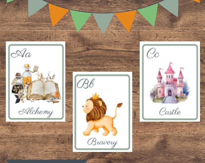 Fairytale Cursive Alphabet Flashcards | Cursive ABC Cards | Phonics ...