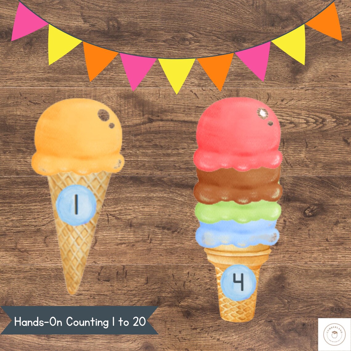 Ice Cream Scoop Counting Activity | Hands-on Preschool & Kindergarten ...