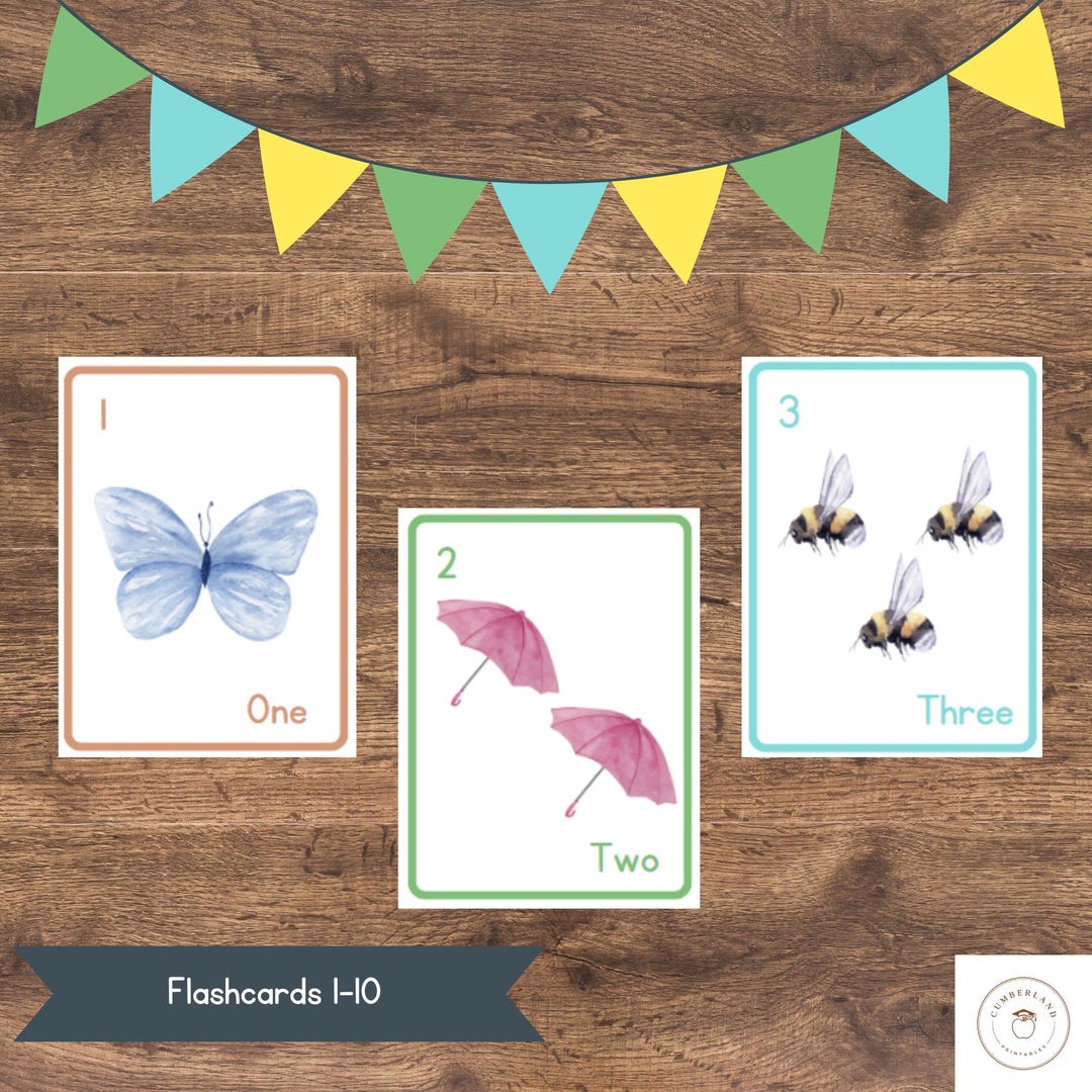 Spring Number Flashcards 1-10 | Number Recognition | Math Learning ...