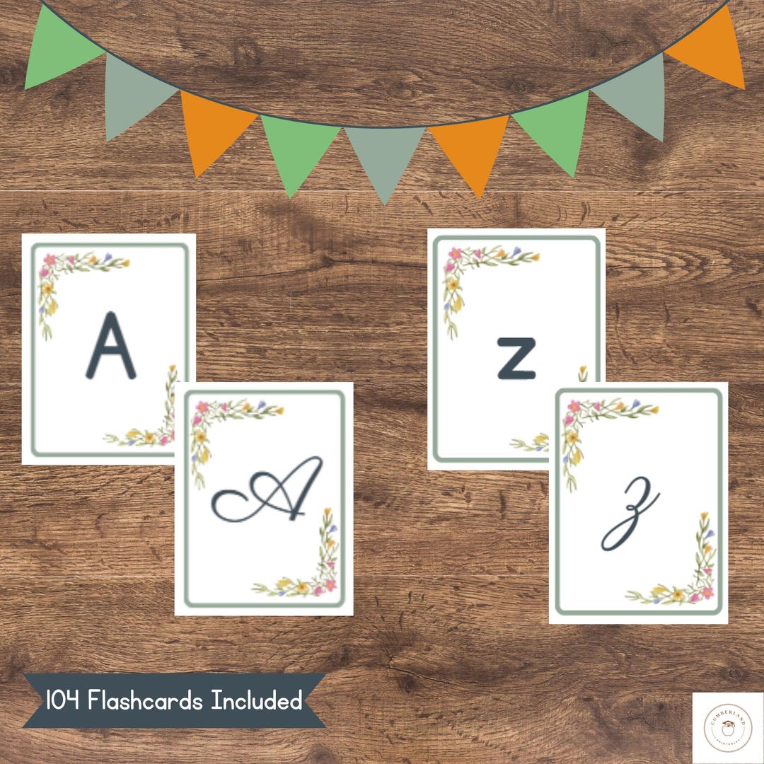 Alphabet Flashcards | Uppercase & Lowercase | Manuscript and Cursive ...