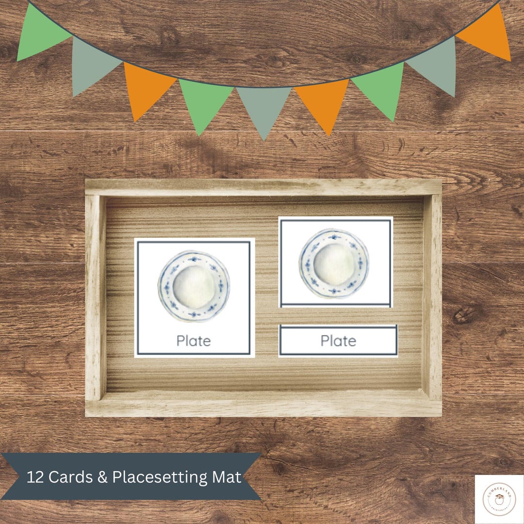 Montessori Table Setting 3-part Cards & Placemat | Practical Life ...